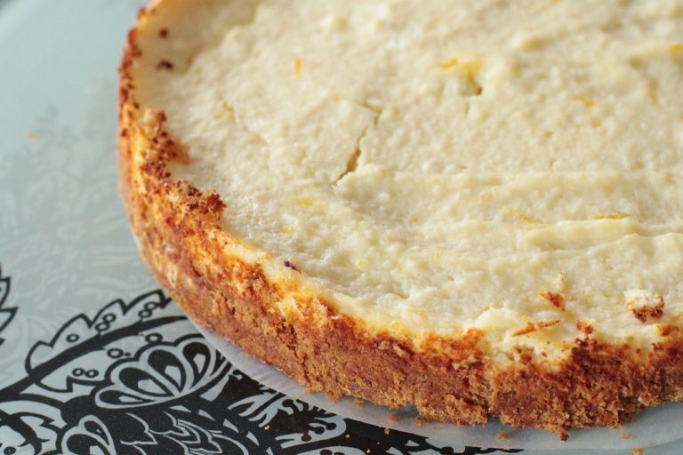 Meyer Lemon Mascapone Baked Cheesecake with Saskatoon Sauce - Dish 'n ...