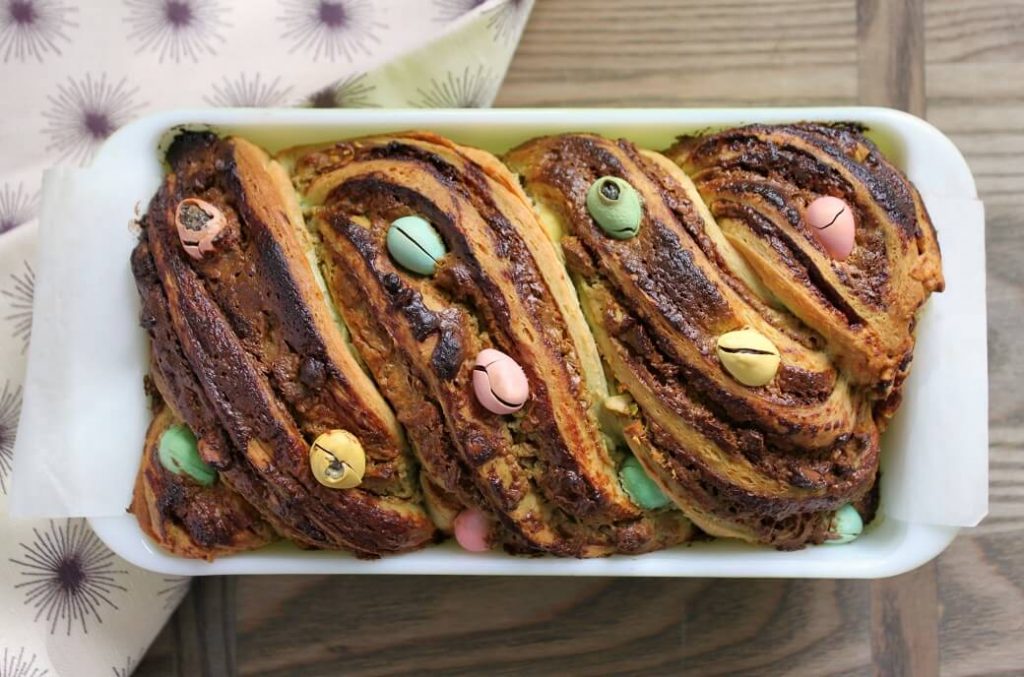 Pistachio Cream Mini Egg Babka - Dish 'n' the Kitchen
