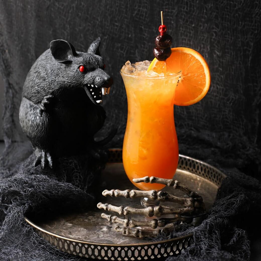 Spooktacular Halloween Zombie Cocktail - Dish 'n' the Kitchen