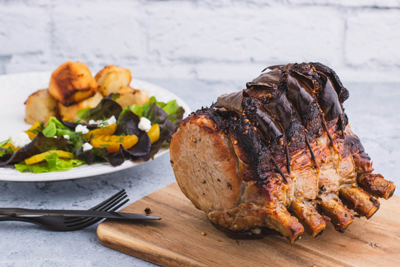 Apple Cider Brined Pork Rib Roast - Dish 'n' the Kitchen