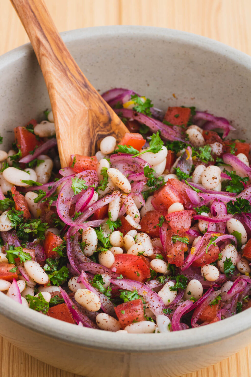 Turkish White Bean Salad (Fasulye Piyaz) - Dish 'n' the Kitchen