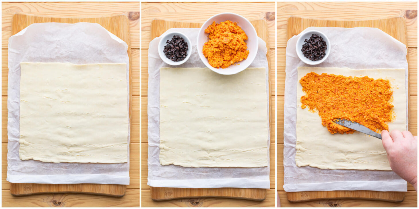 Spanish Lentil Puff Pastry Pinwheels - Dish 'n' the Kitchen