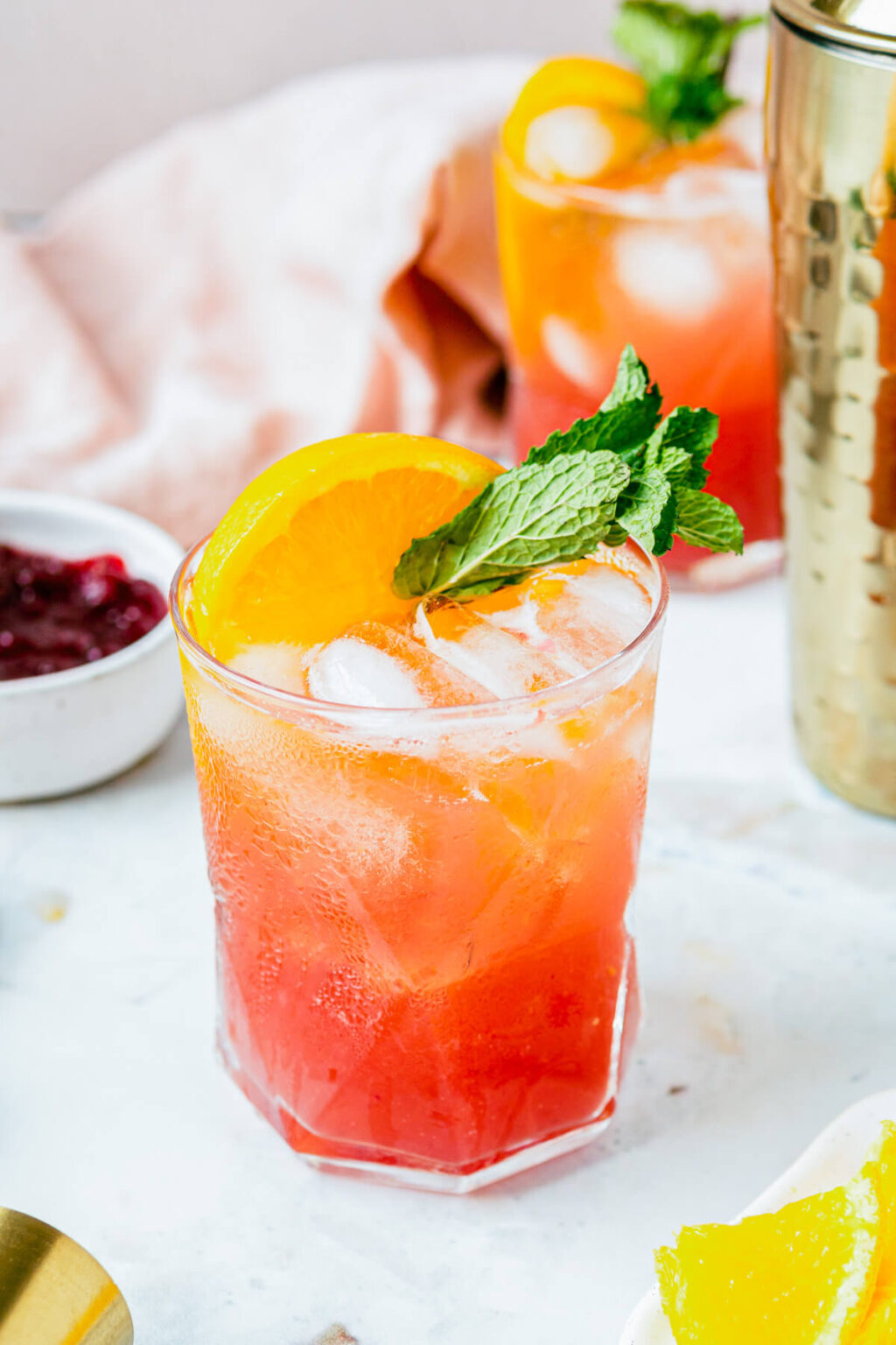 Cranberry Orange Bourbon Smash - Dish 'n' the Kitchen