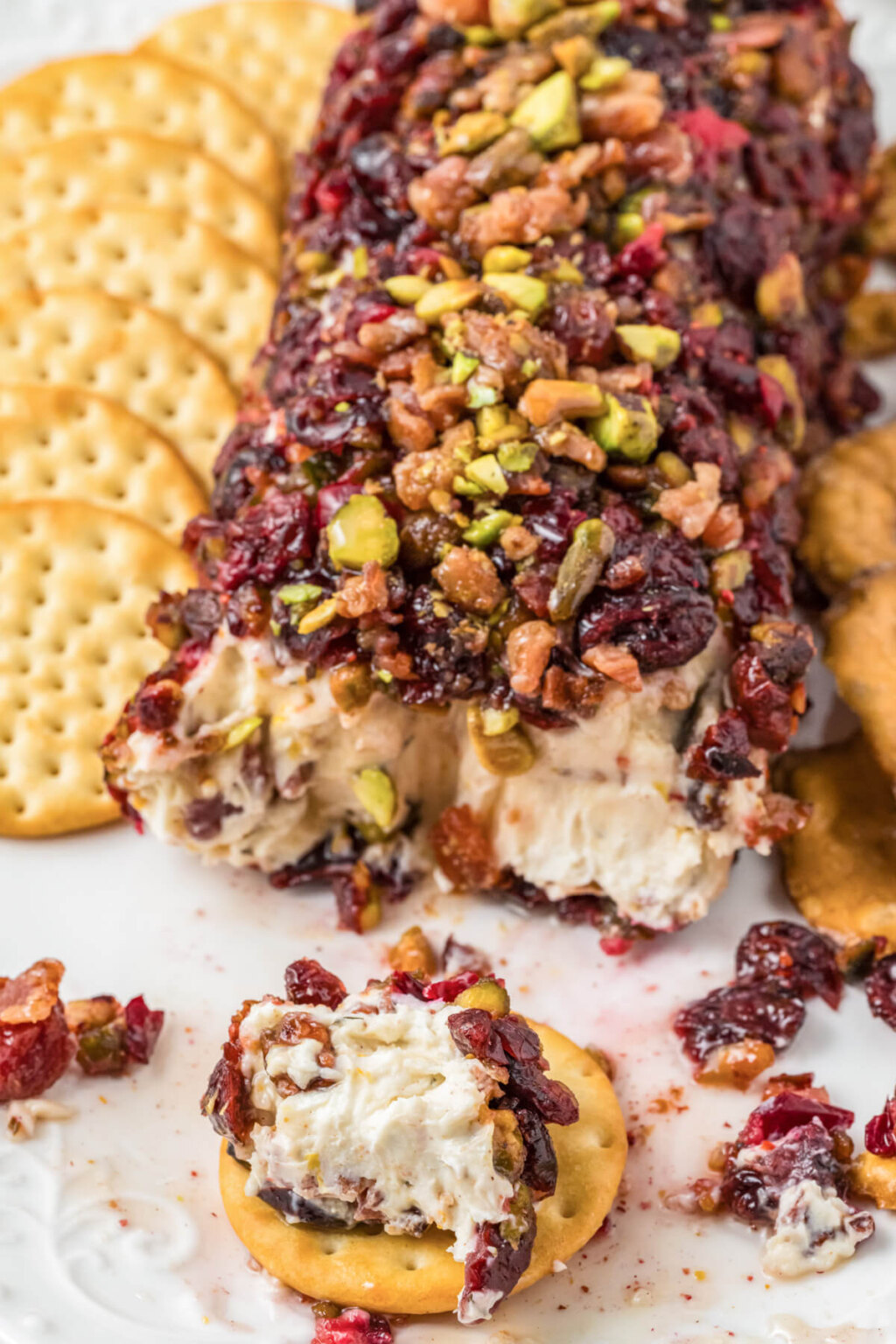Pistachio Cranberry Cheese Log - Dish 'n' the Kitchen
