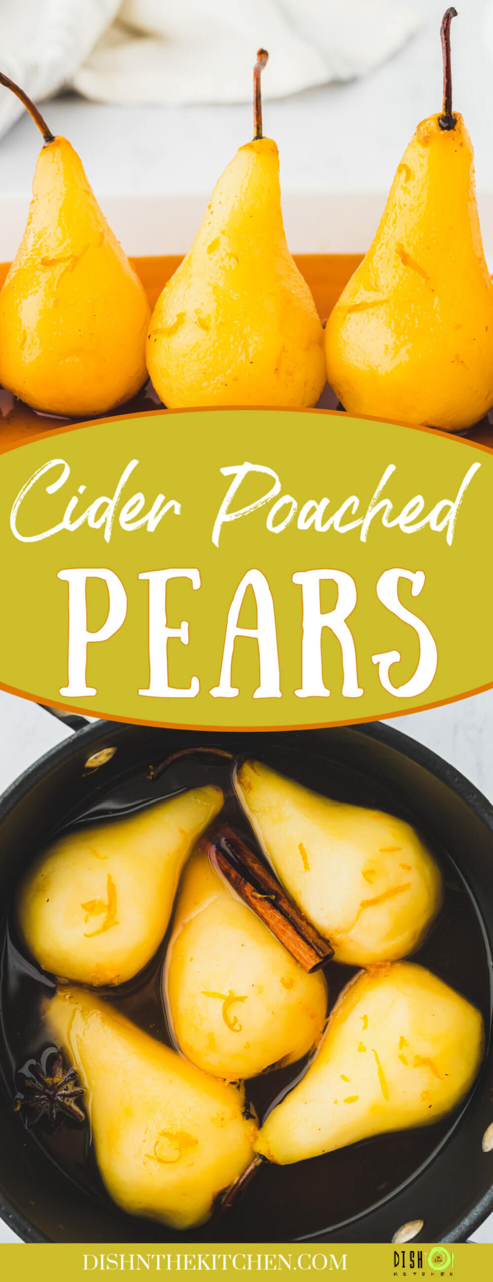 Cider Poached Pears - Dish 'n' the Kitchen