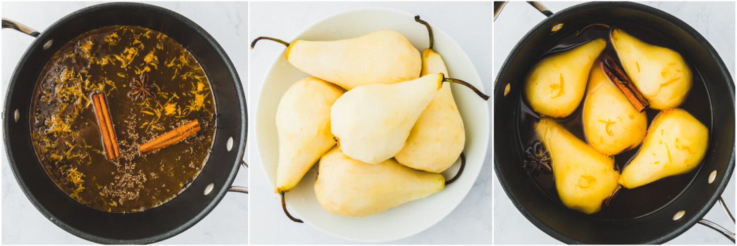 Cider Poached Pears - Dish 'n' the Kitchen
