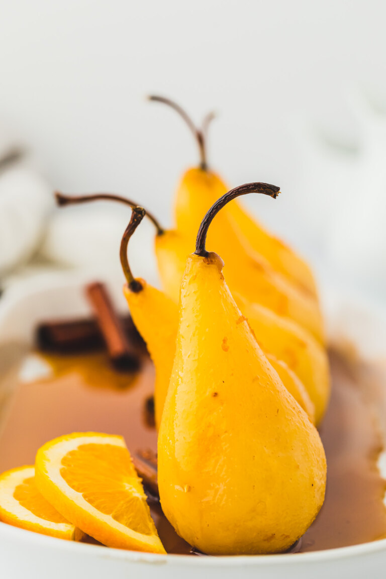 Cider Poached Pears - Dish 'n' the Kitchen
