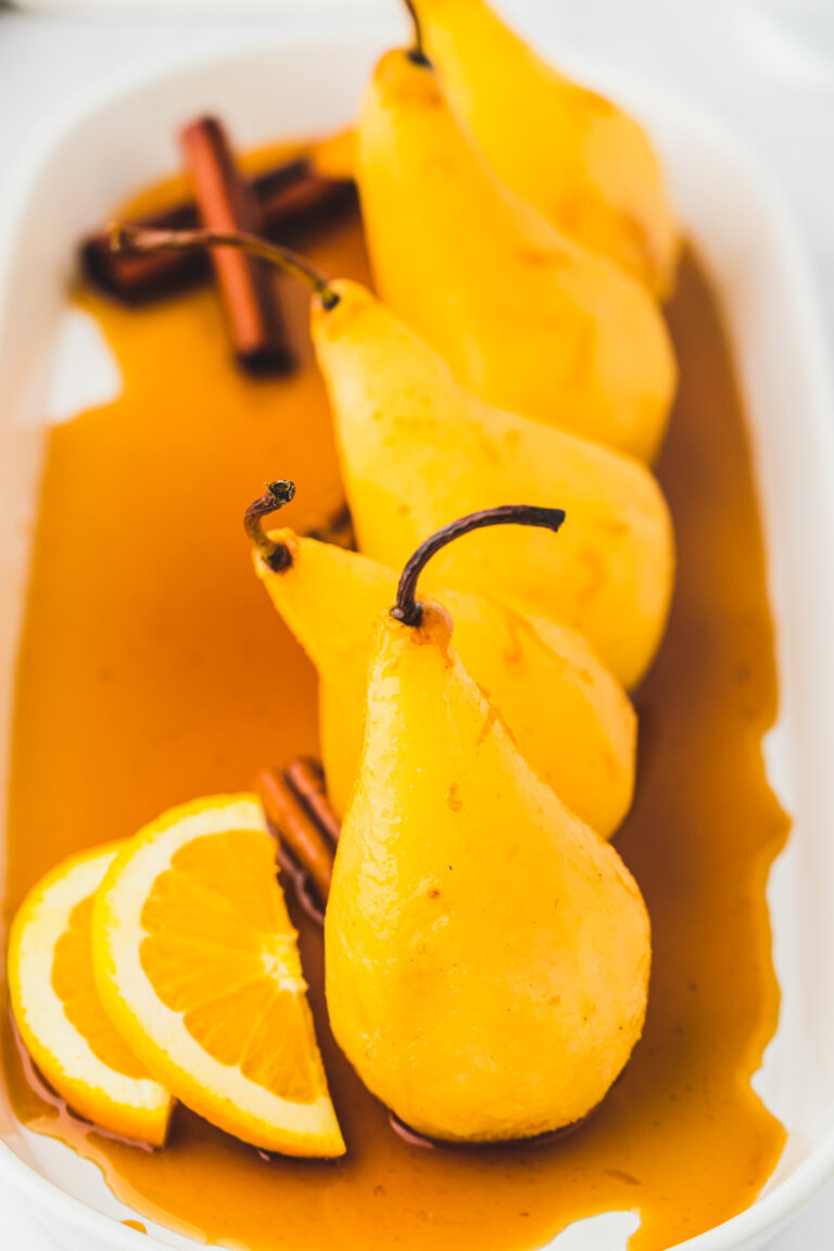 Cider Poached Pears - Dish 'n' the Kitchen