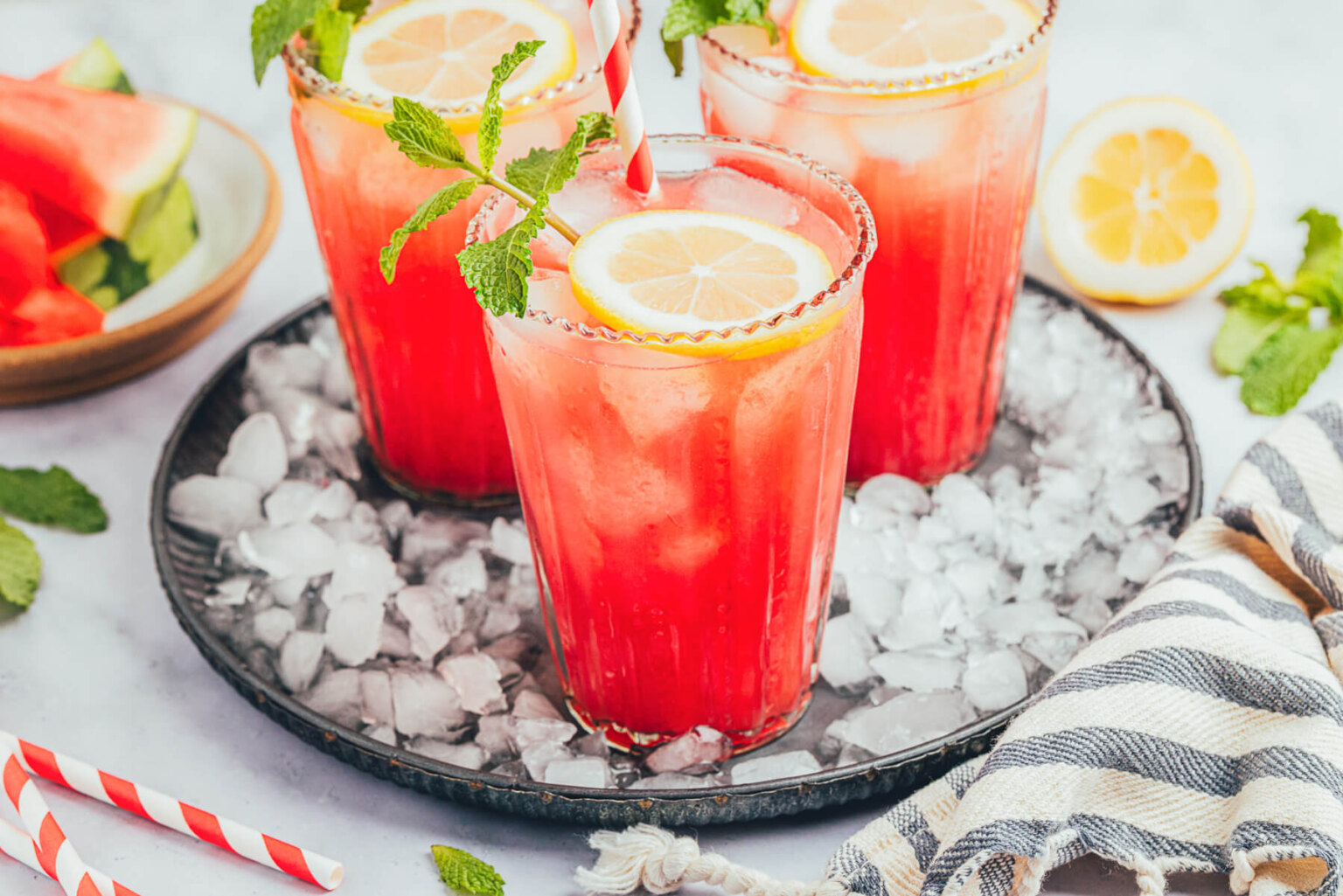 Watermelon Mint Lemonade - Dish 'n' the Kitchen