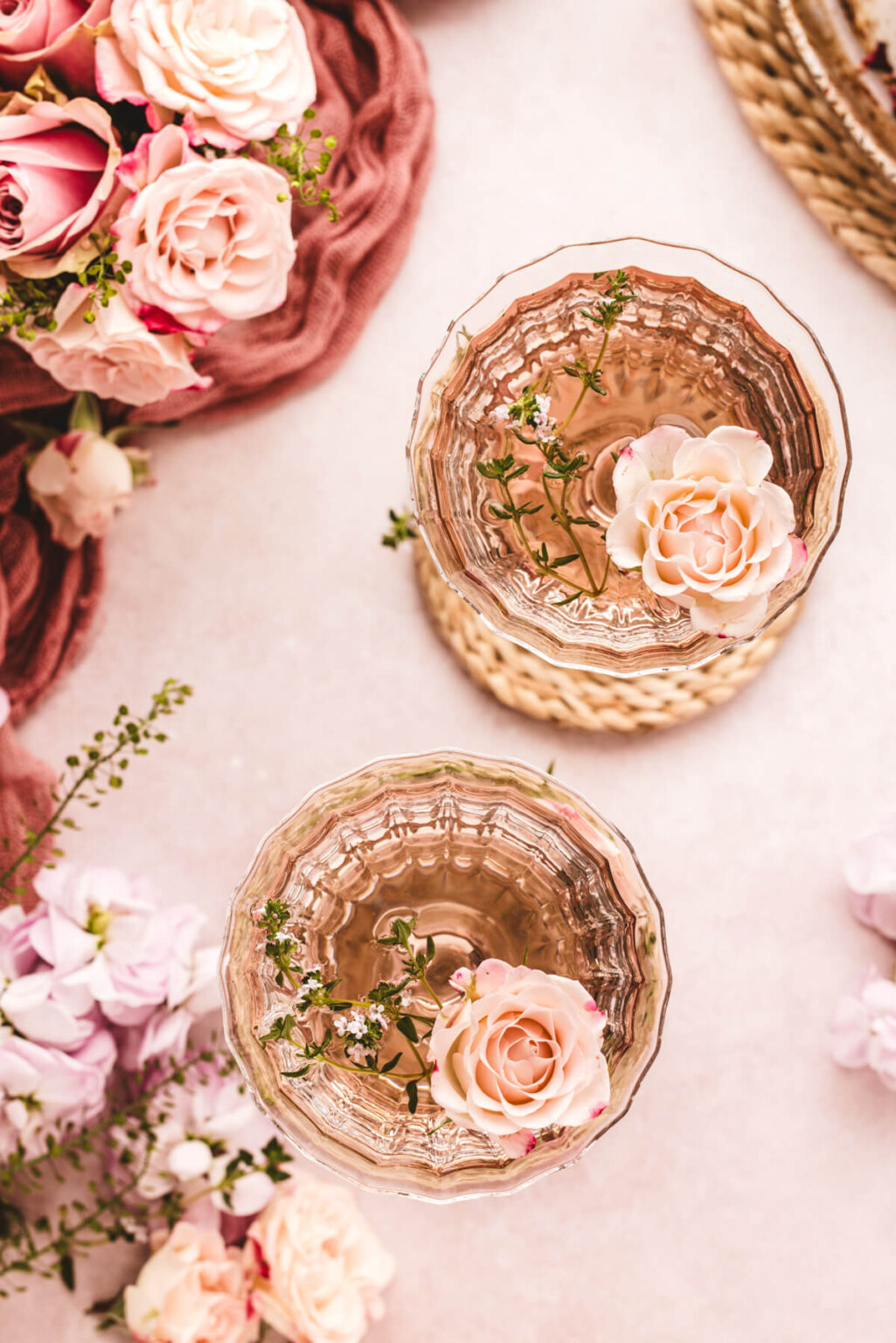 Romantic Gin Rose Cocktail - Dish 'n' the Kitchen