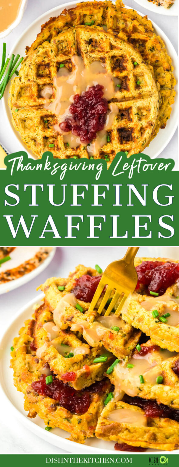Savory Leftover Stuffing Waffles - Dish 'n' the Kitchen