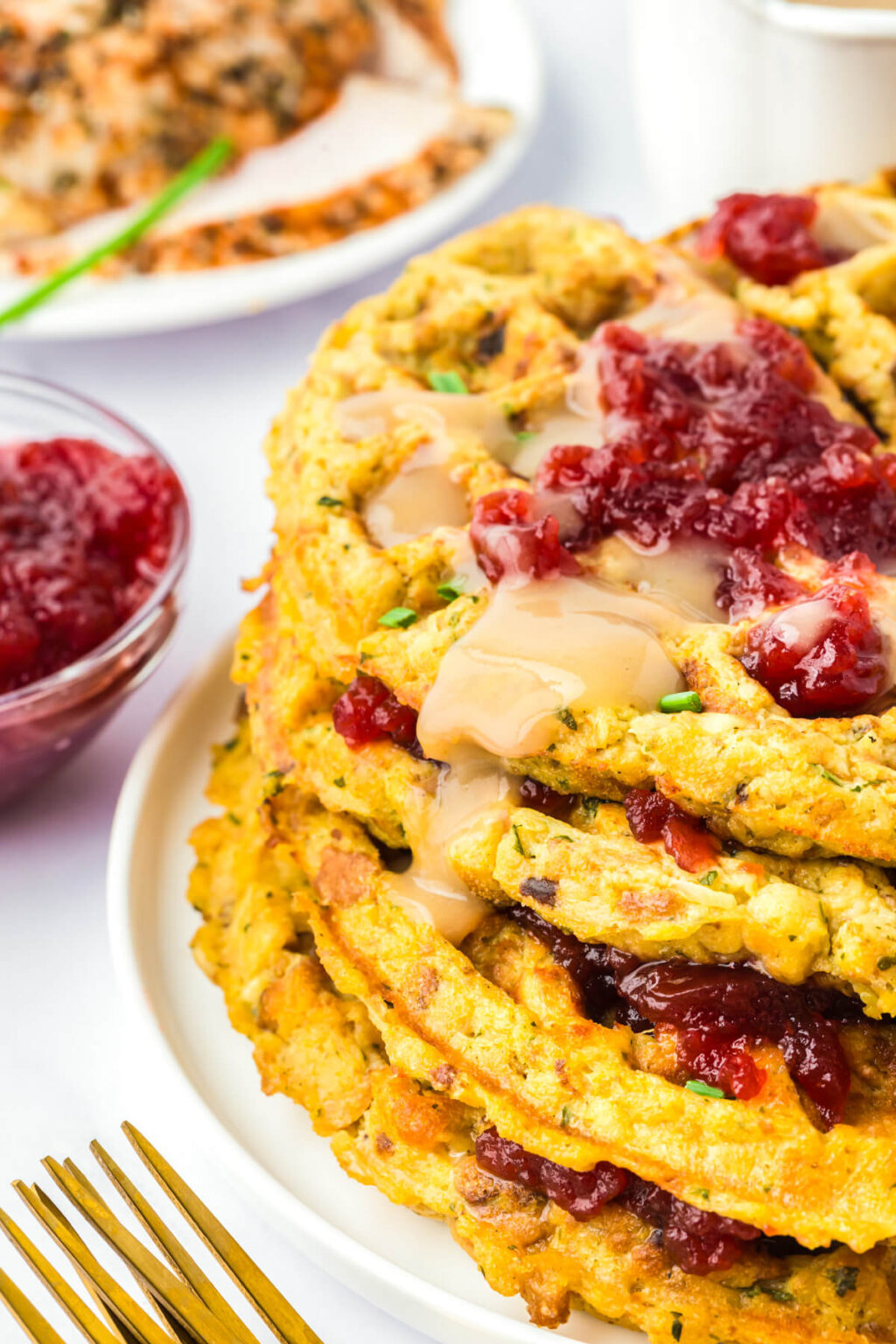 Savory Leftover Stuffing Waffles - Dish 'n' the Kitchen