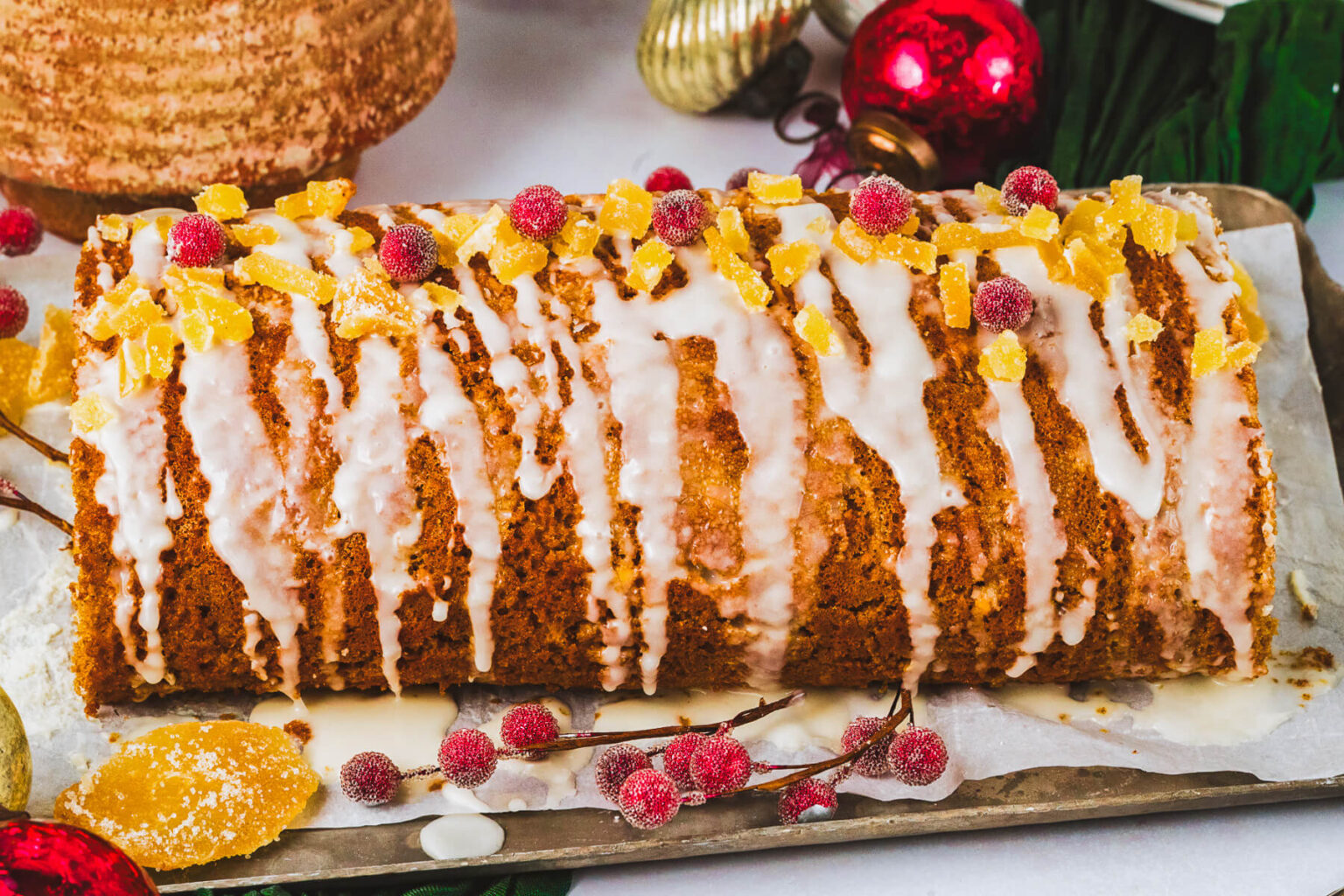 Gingerbread Swiss Roll Cake - Dish 'n' the Kitchen