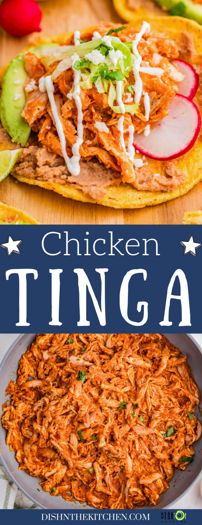 Chicken Tinga Tostadas - Dish 'n' the Kitchen