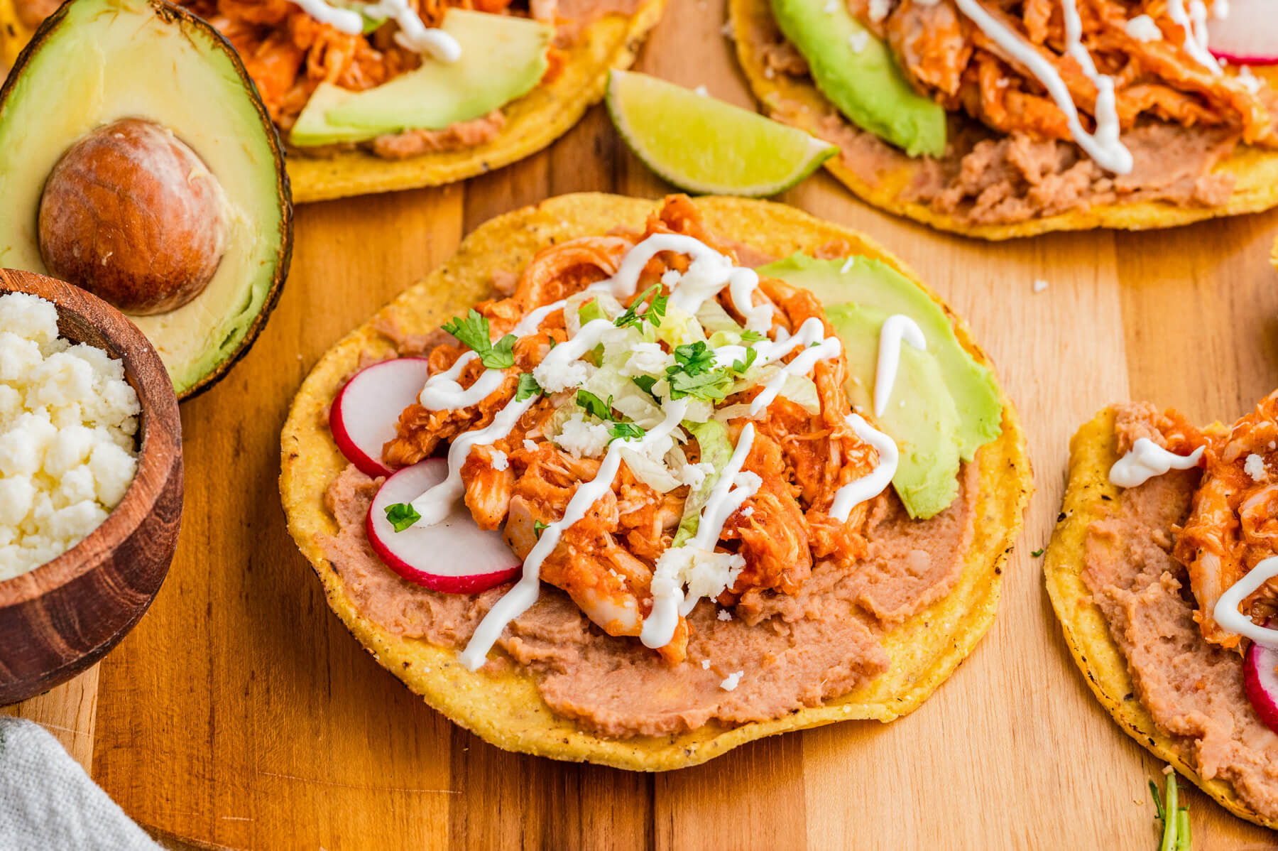 Chicken Tinga Tostadas - Dish 'n' the Kitchen