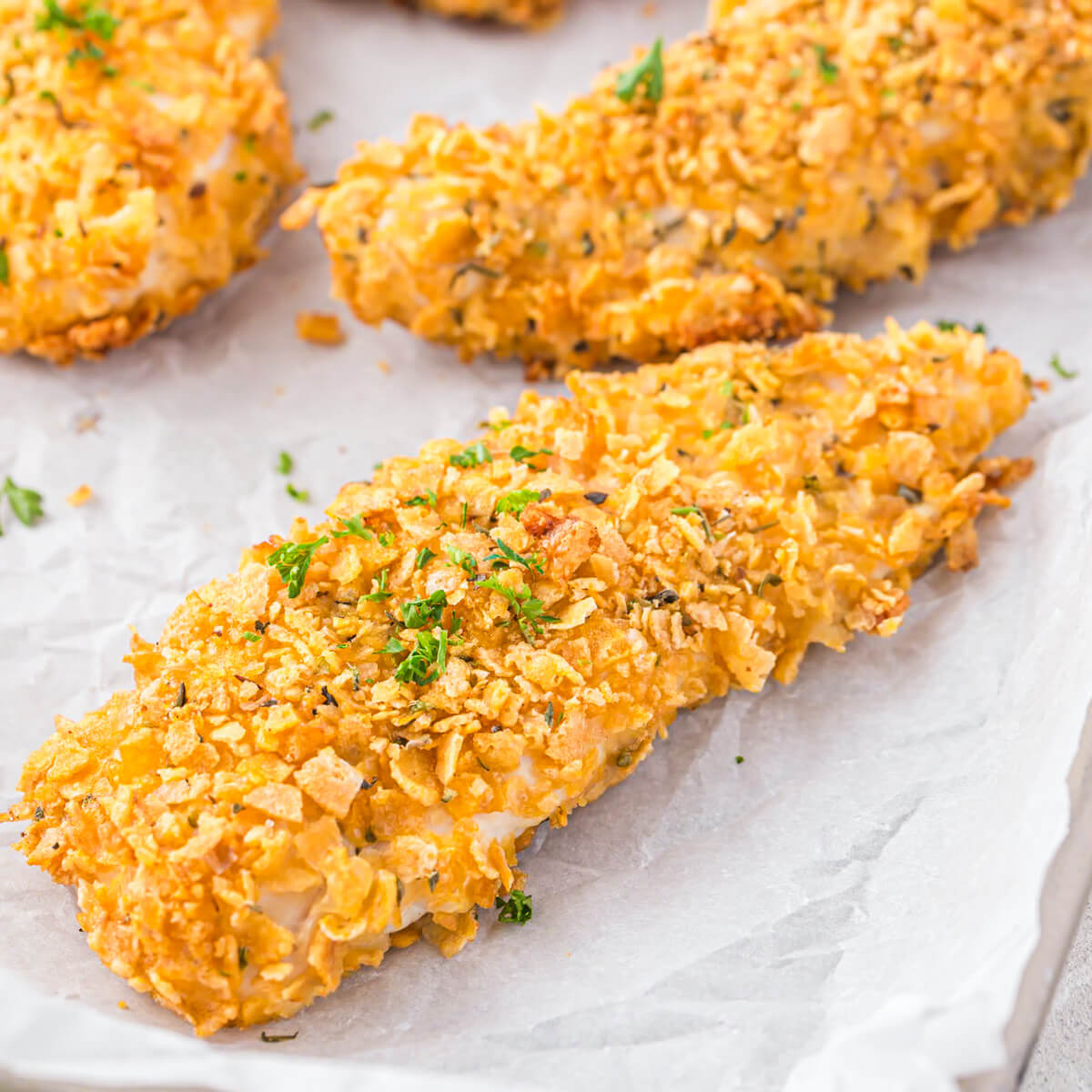Cornflake Chicken Tenders - Dish 'n' the Kitchen