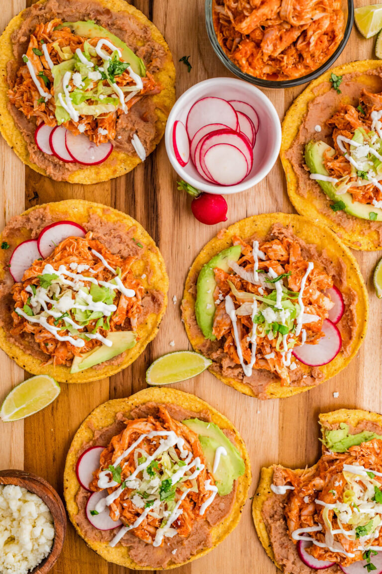 Chicken Tinga Tostadas - Dish 'n' the Kitchen