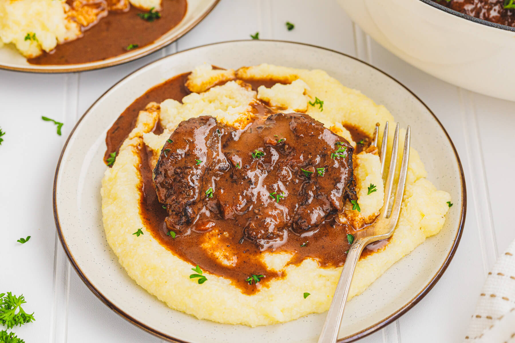 Wine Braised Beef Cheeks - Dish 'n' the Kitchen